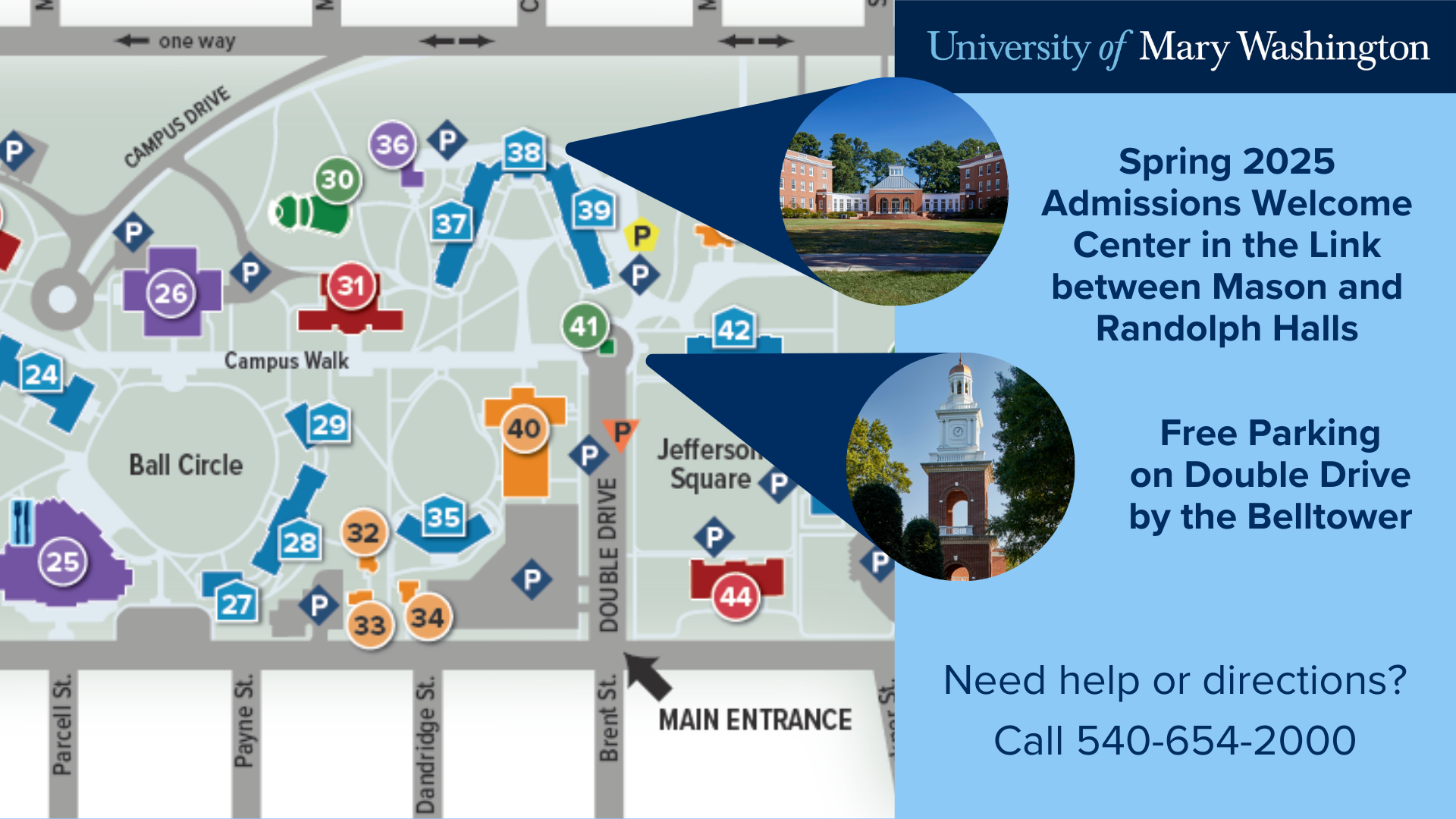 Parking & Directions - Admissions