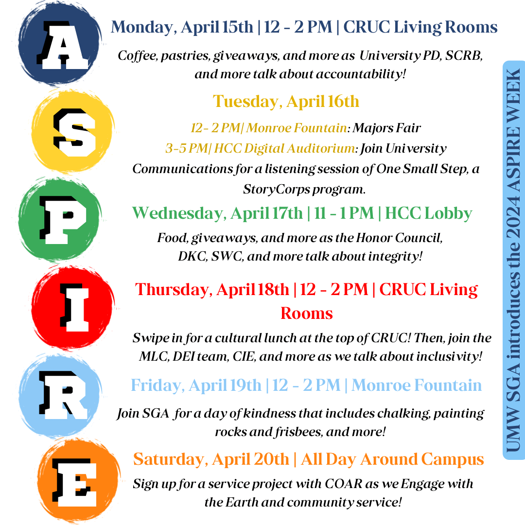 ASPIRE Week Becomes Annual UMW Tradition in April 2024 - News
